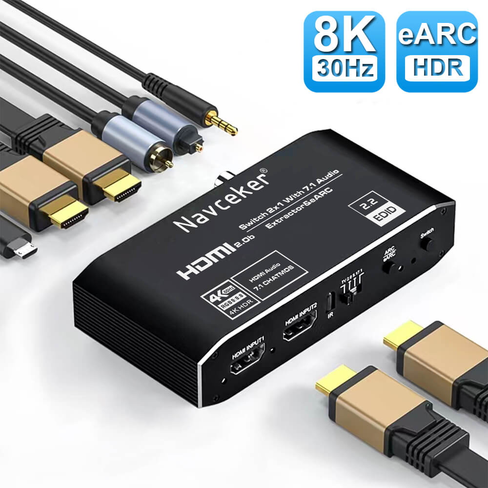 8K HDMI Extractor Audio eARC 4K 1440P 120Hz HDMI SPDIF Jack Splitter ...