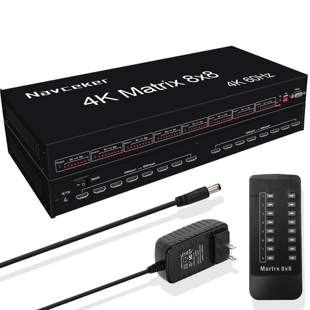 4K 60Hz HDMI Switch Matrix 8x8 HDMI Splitter Switcher 8 In 8 Out – Navceker Store
