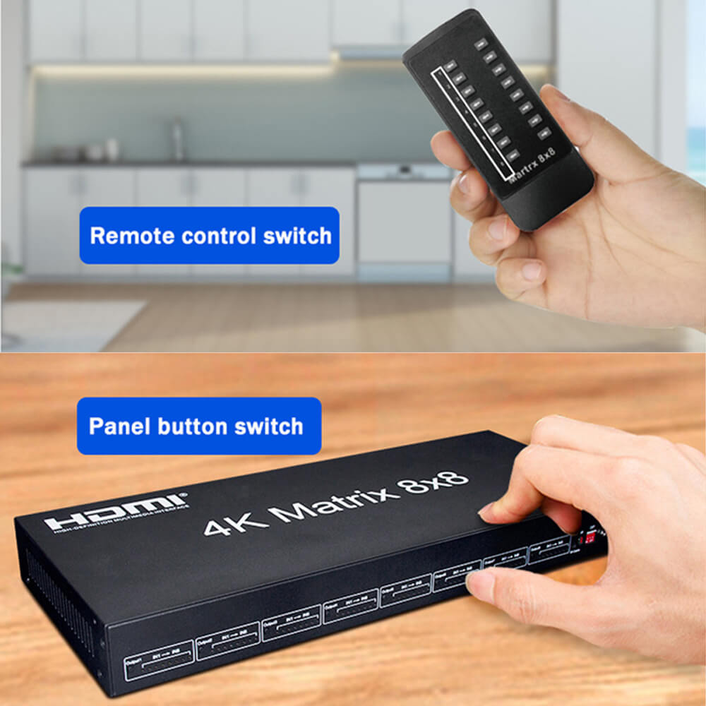 4K 60Hz HDMI Switch Matrix 8x8 HDMI Splitter Switcher 8 In 8 Out ...